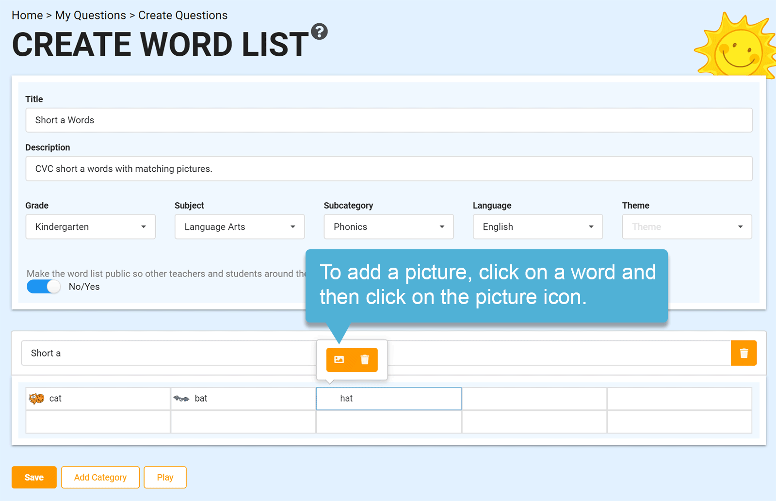 Creating Word Lists Help Center